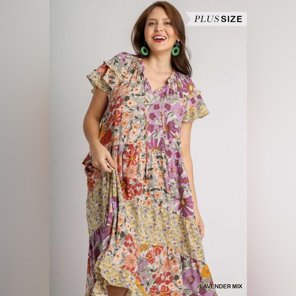 Umgee | Dresses | Nwt Umgee Boutique Boho Hippy Floral Print Dress Xl ...